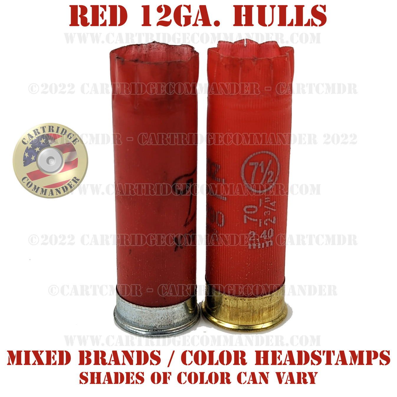 12 gauge shotgun shells, empty hulls, 2-3/4" RED - DIY craft supply ...